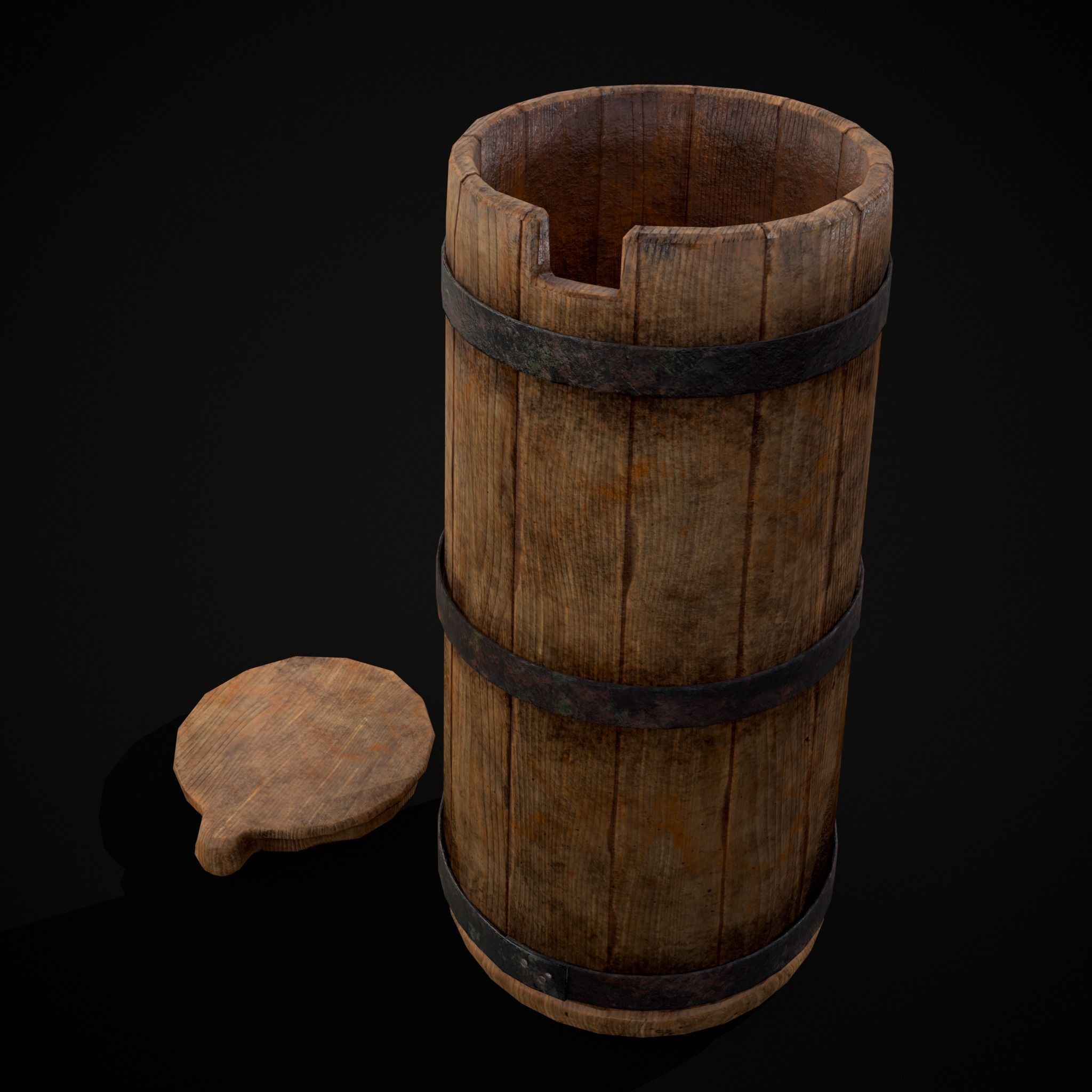 3D model Tall Wooden Storage Bucket VR / AR / low-poly | CGTrader