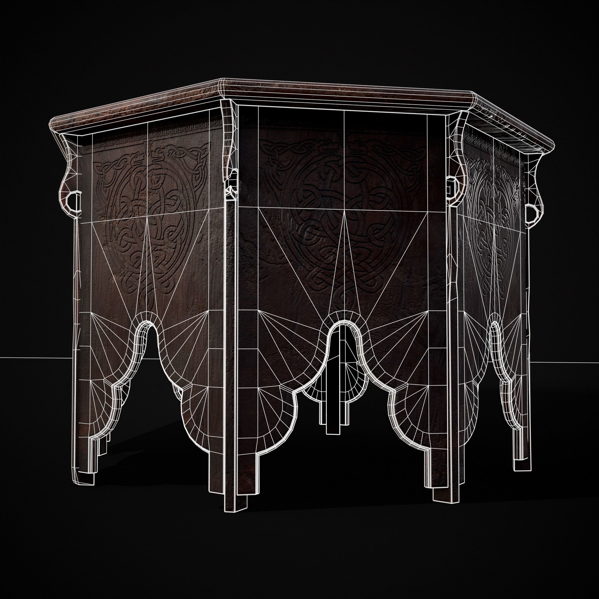 3D model Octagonal Viking Table VR / AR / low-poly | CGTrader