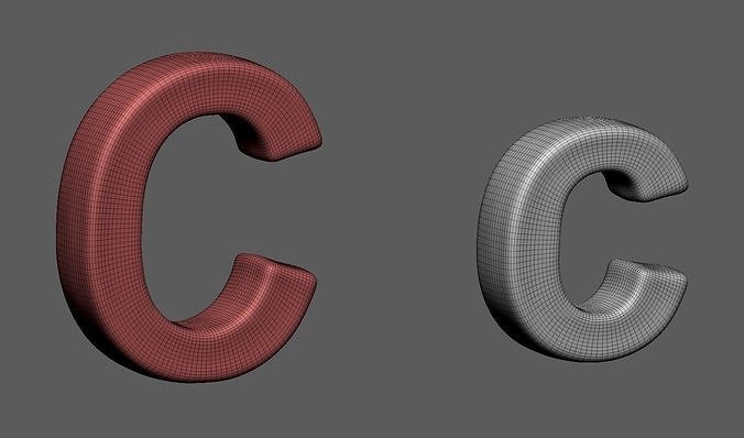 Volumetric letter Cc for cnc 3d print 3D model 3D printable | CGTrader
