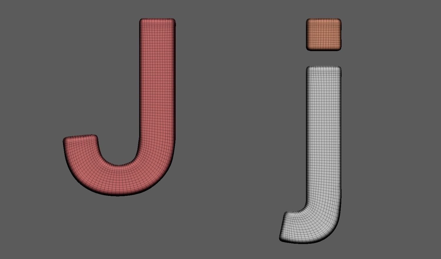 Volumetric letter Jj for cnc 3d print 3D model 3D printable | CGTrader