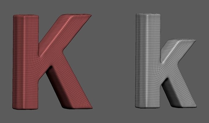 Volumetric letter Kk for cnc 3d print 3D model 3D printable | CGTrader