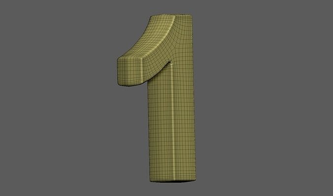 Volumetric number 1 for cnc 3d print 3D model 3D printable | CGTrader