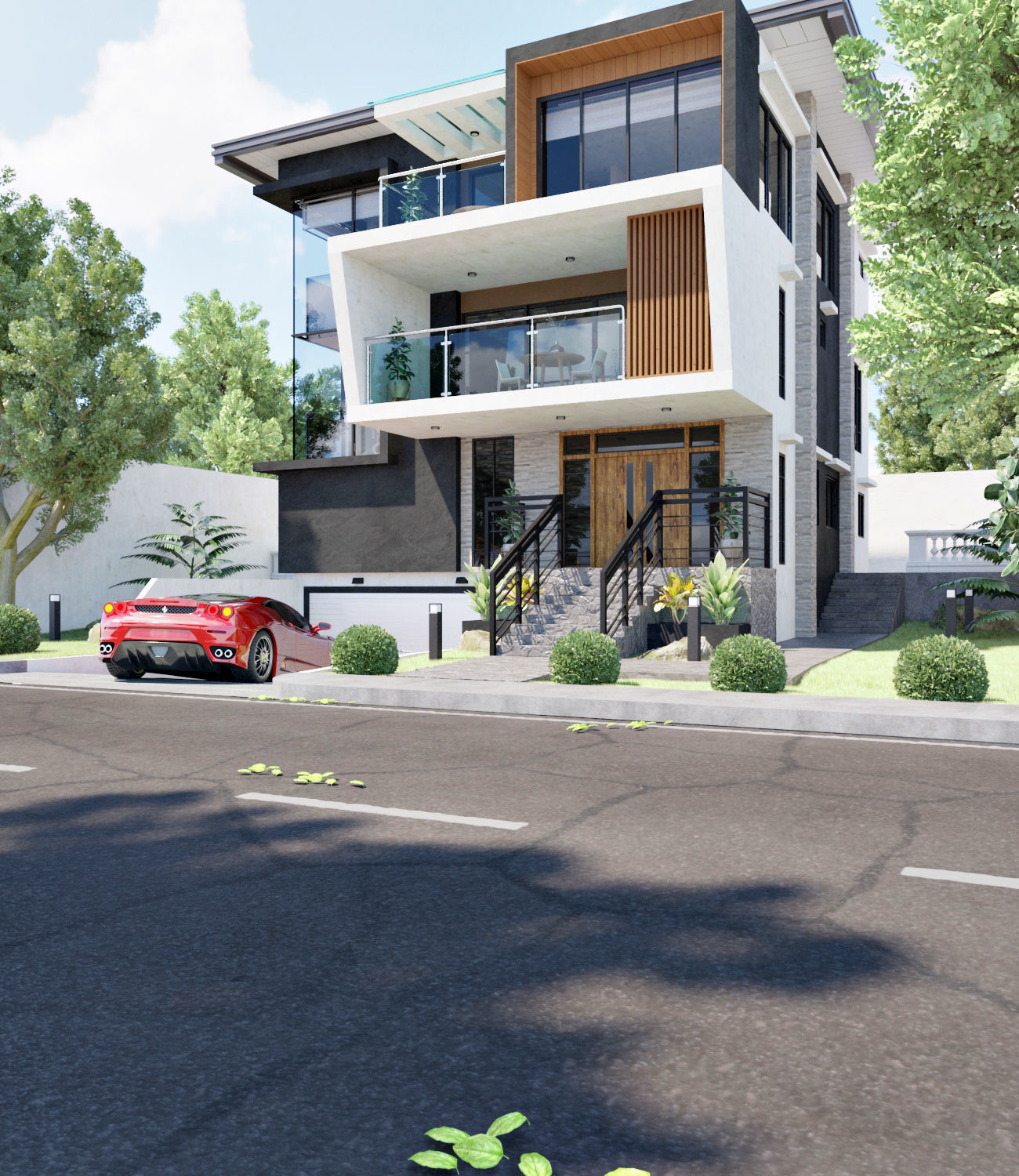 3rd floor house with under ground 3D model | CGTrader