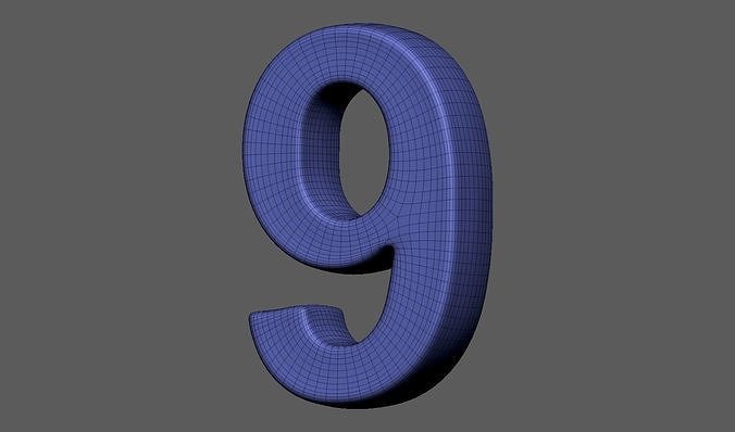 Volumetric number 9 for cnc 3d print 3D model 3D printable | CGTrader