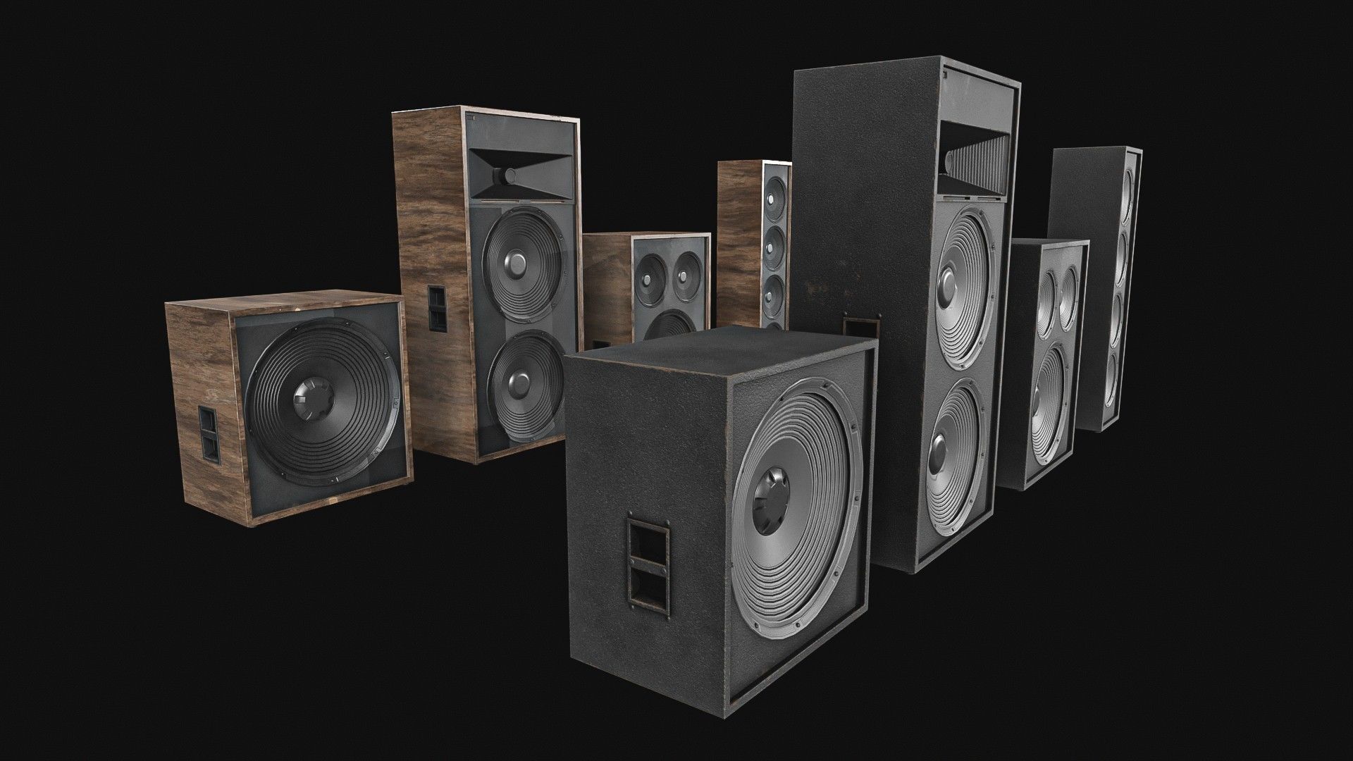 3D model Subwoofer Pack VR / AR / low-poly | CGTrader