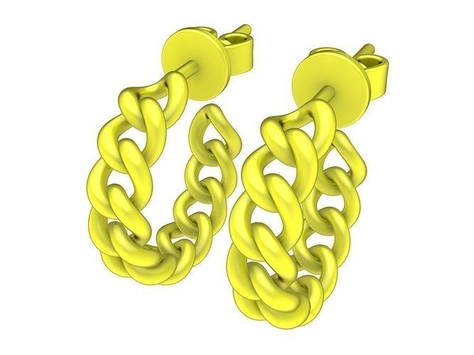 6088 Cuban Earrings 3D model 3D printable | CGTrader