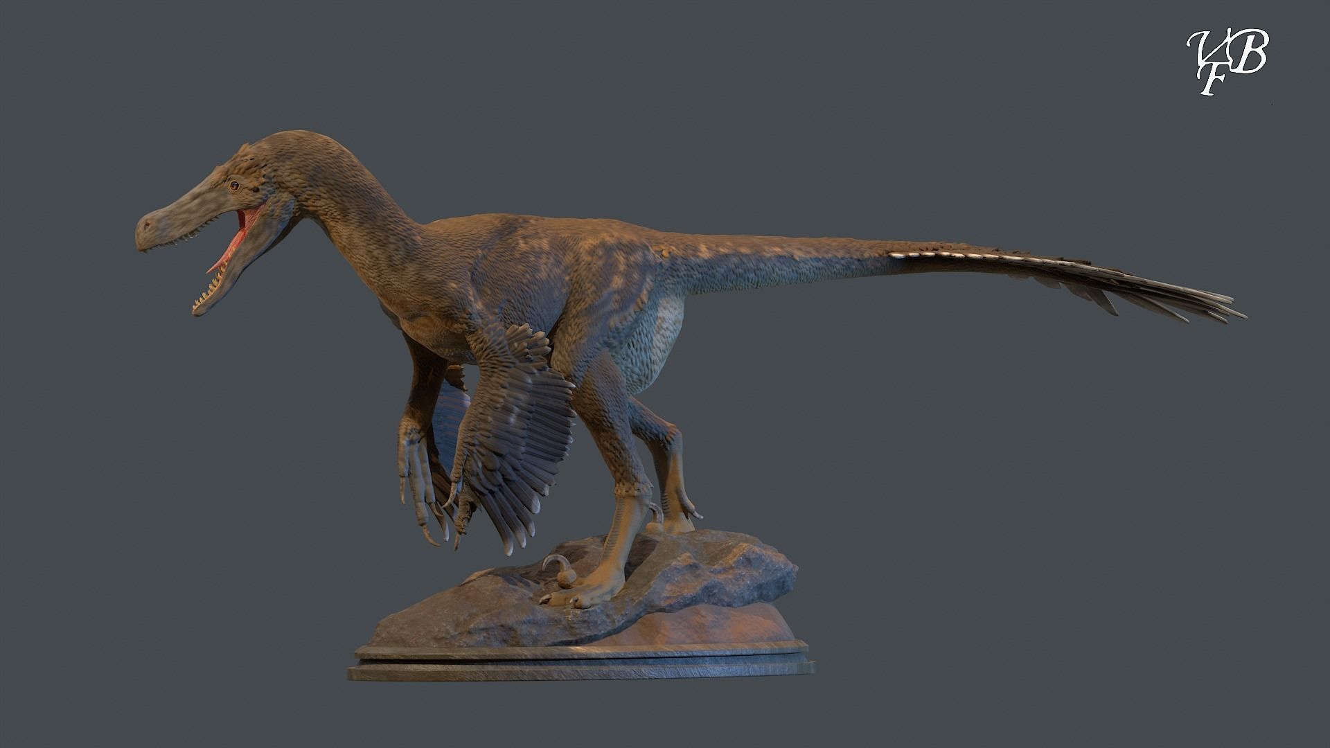 Velociraptor mongoliensis - Statue for 3D printing 3D model 3D ...