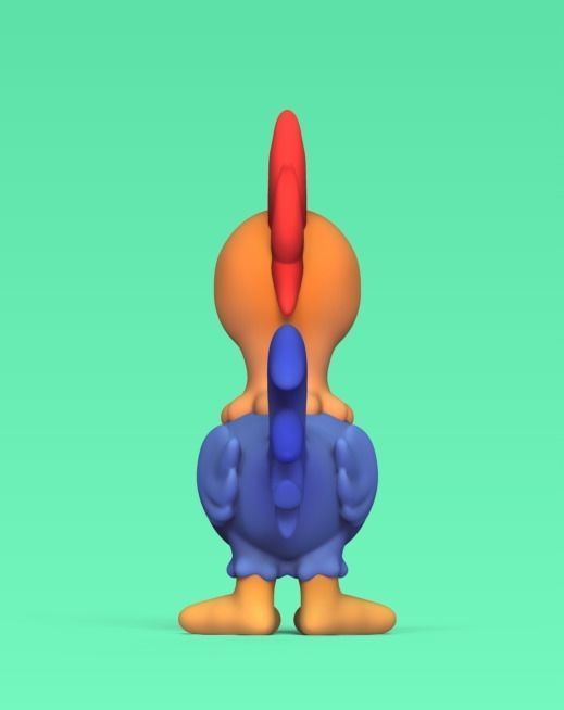Cartoon Rooster 3D model 3D printable | CGTrader