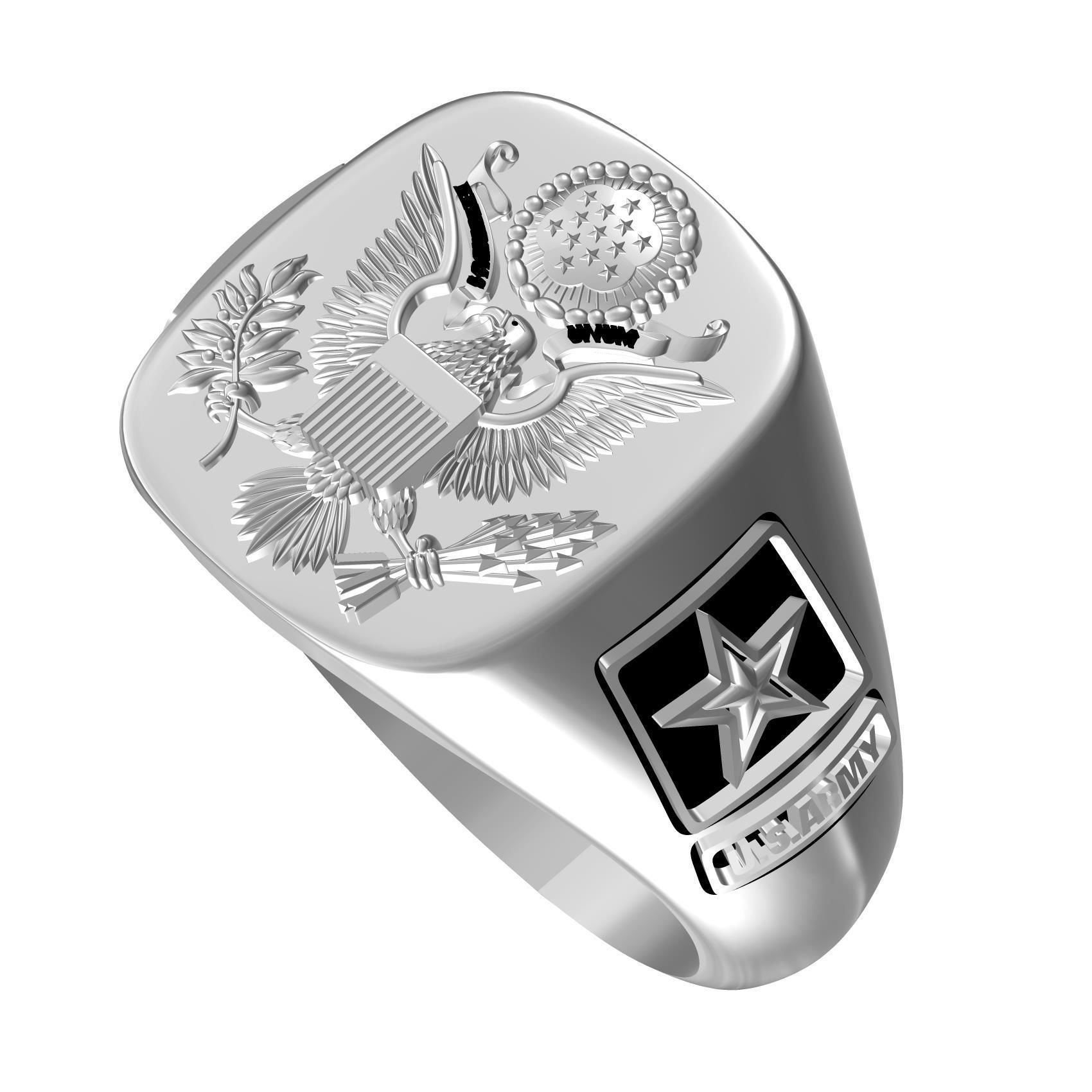 Eagle Crest Signet Ring 3D model 3D printable | CGTrader