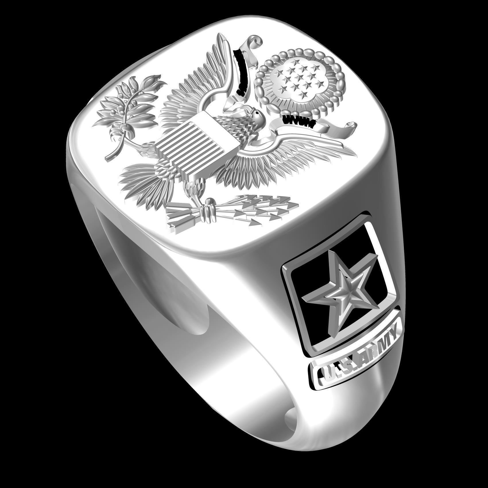 Eagle Crest Signet Ring 3D model 3D printable | CGTrader