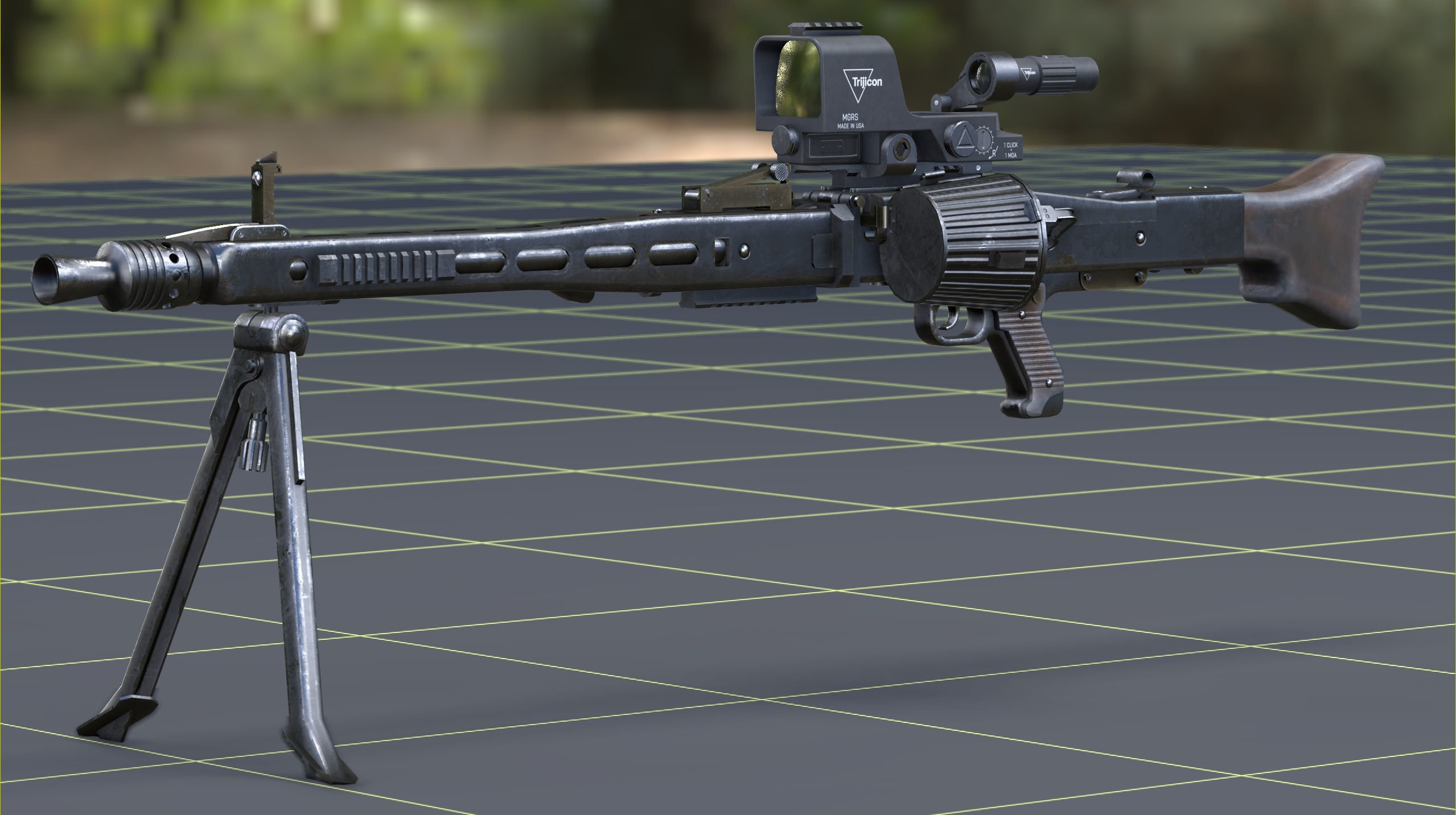 3D model Modernized WW2 MG-42 BoneSaw VR / AR / low-poly | CGTrader