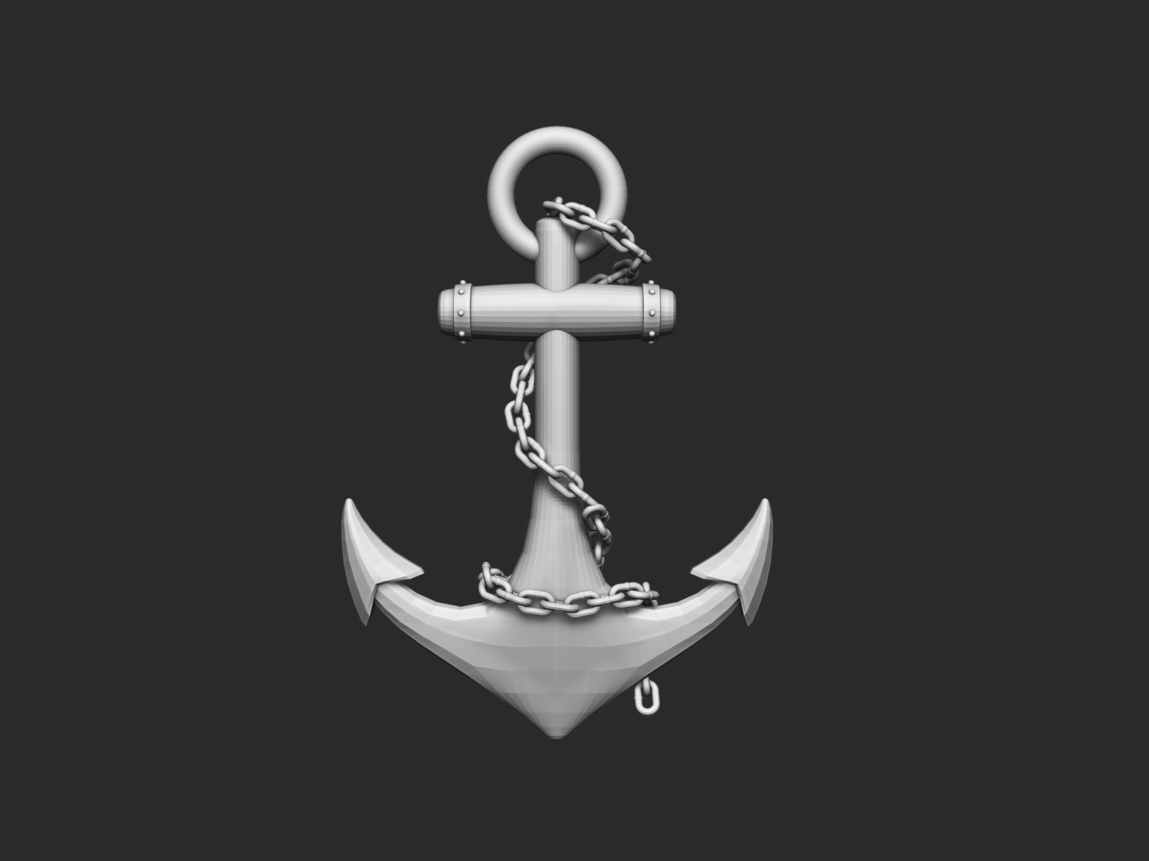 Anchor gold 3D model 3D printable | CGTrader