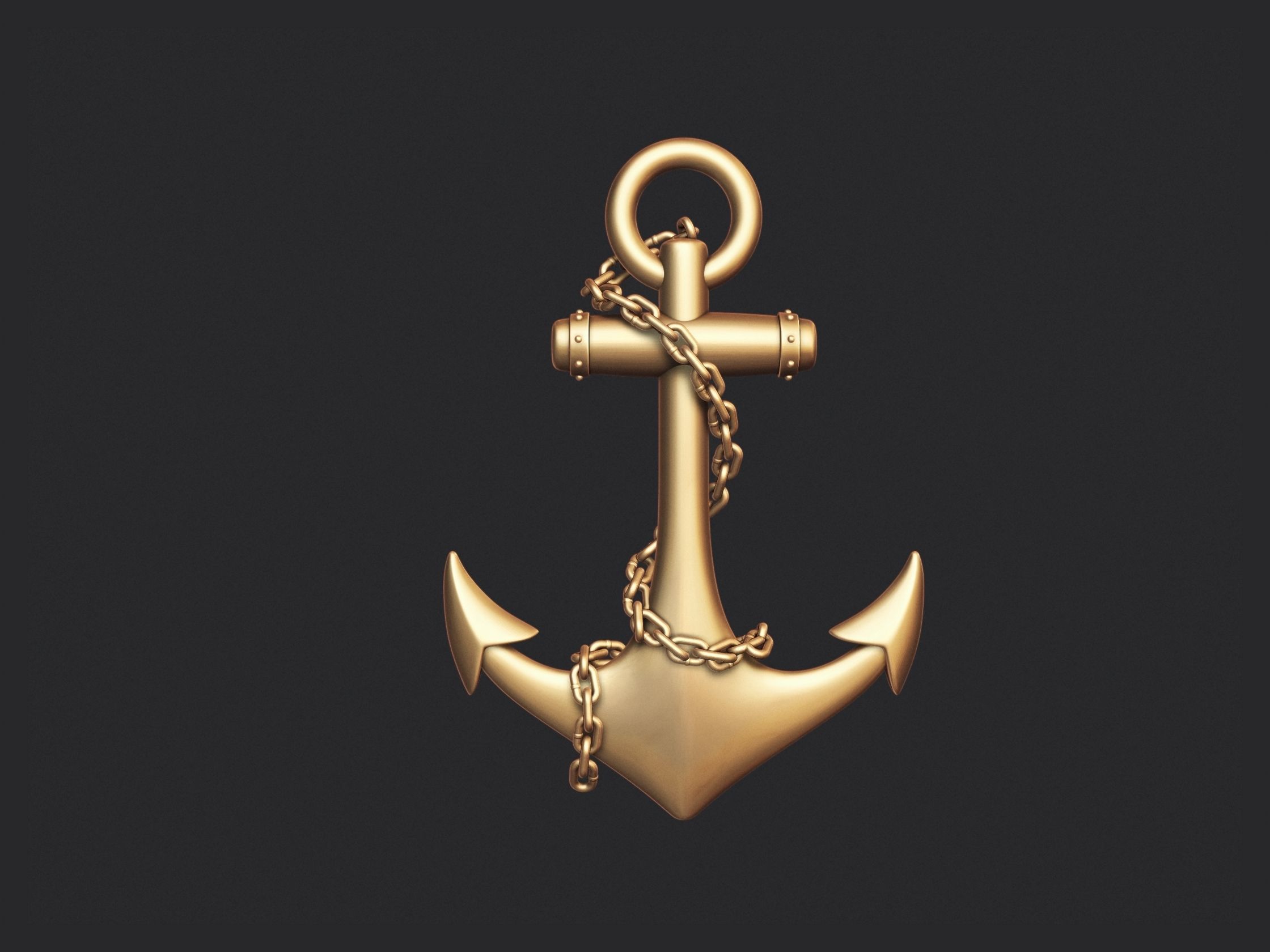 Anchor gold 3D model 3D printable | CGTrader