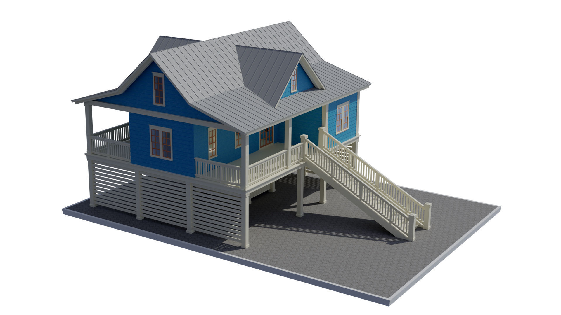 3D model Semi Modern House 1 VR / AR / low-poly | CGTrader