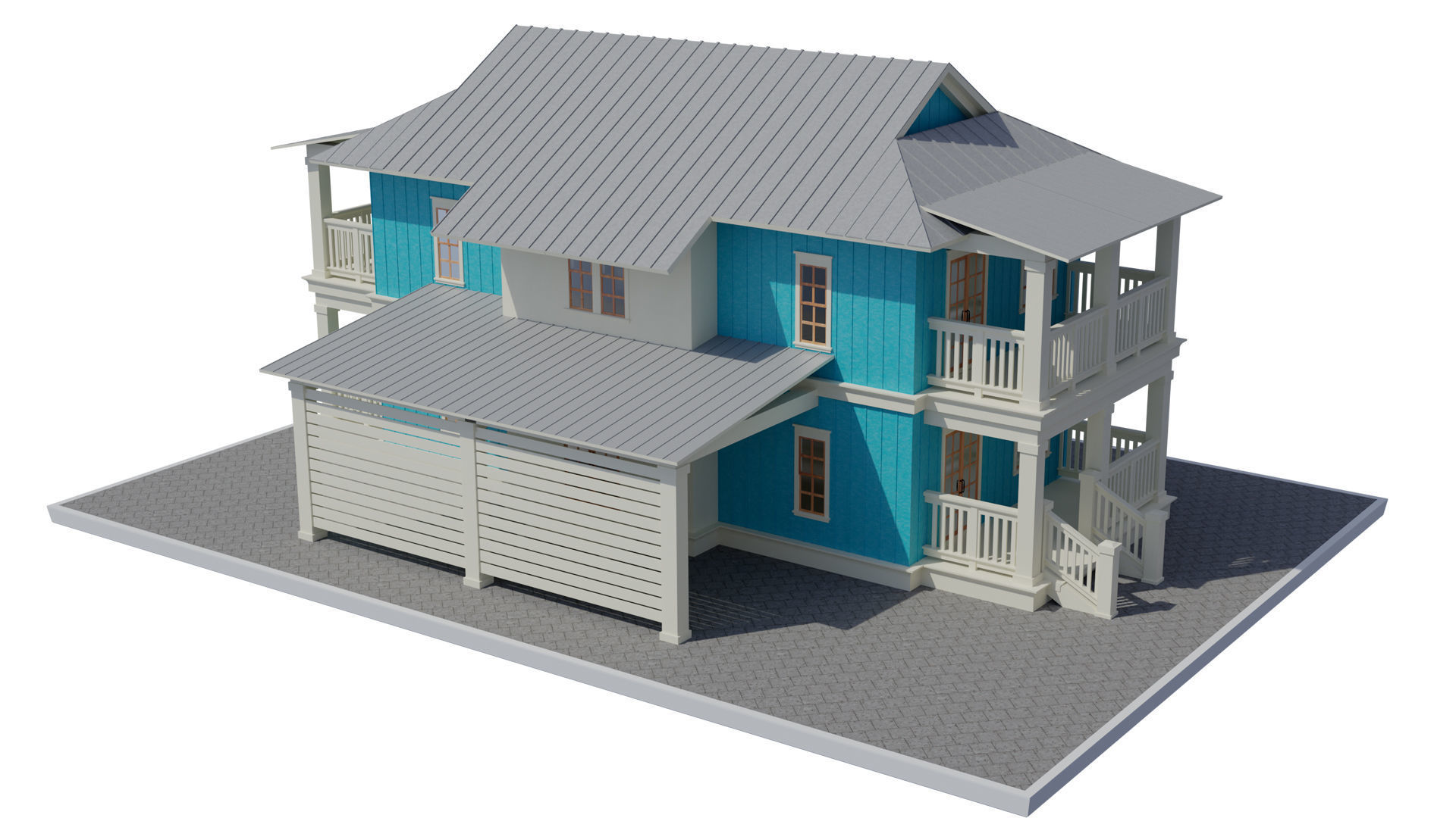 3D model Semi Modern House 2 VR / AR / low-poly | CGTrader