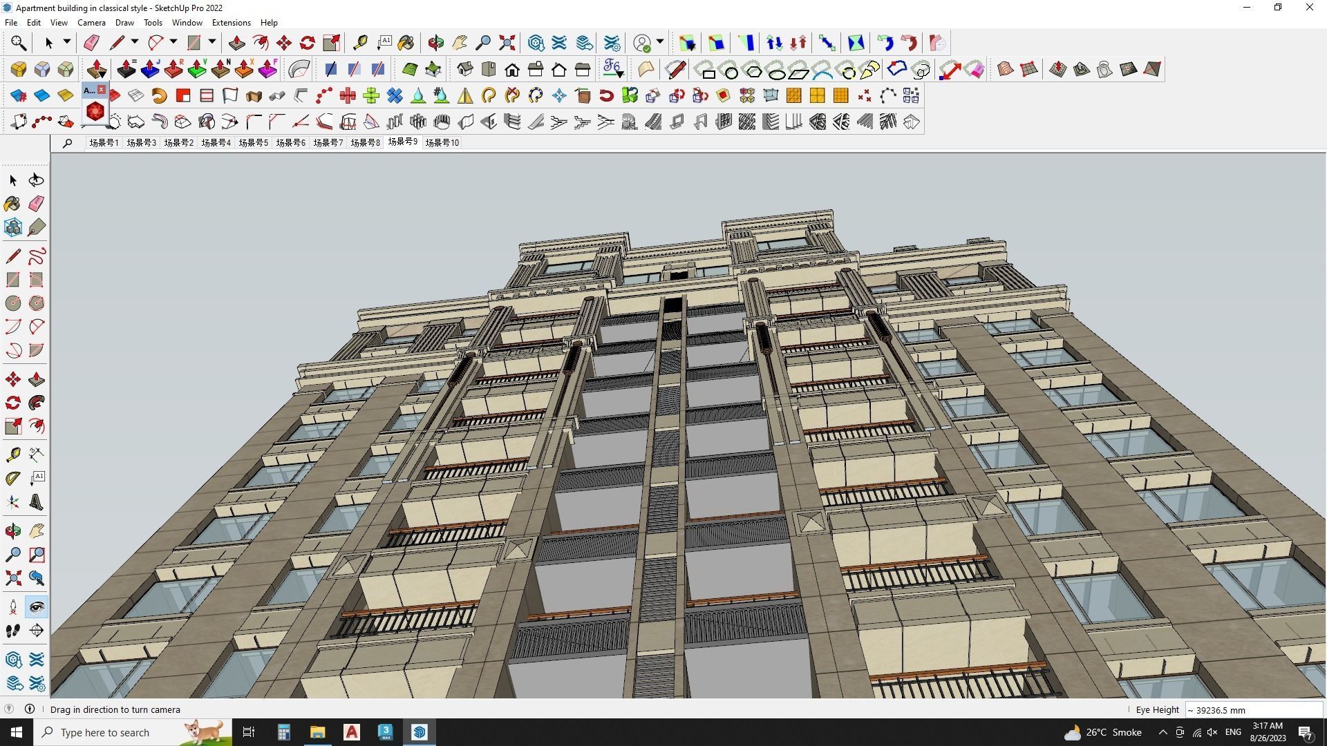 Apartment building in classical style sketchup exterior 3D model | CGTrader