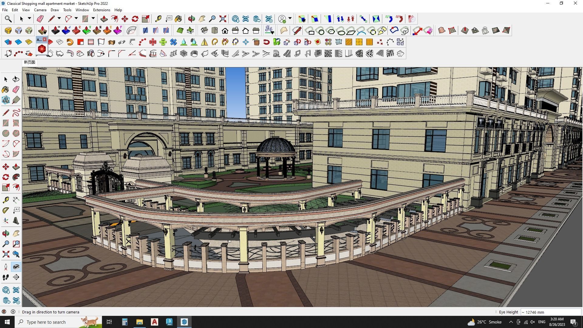 Apartment building in classical style sketchup exterior 3D model | CGTrader