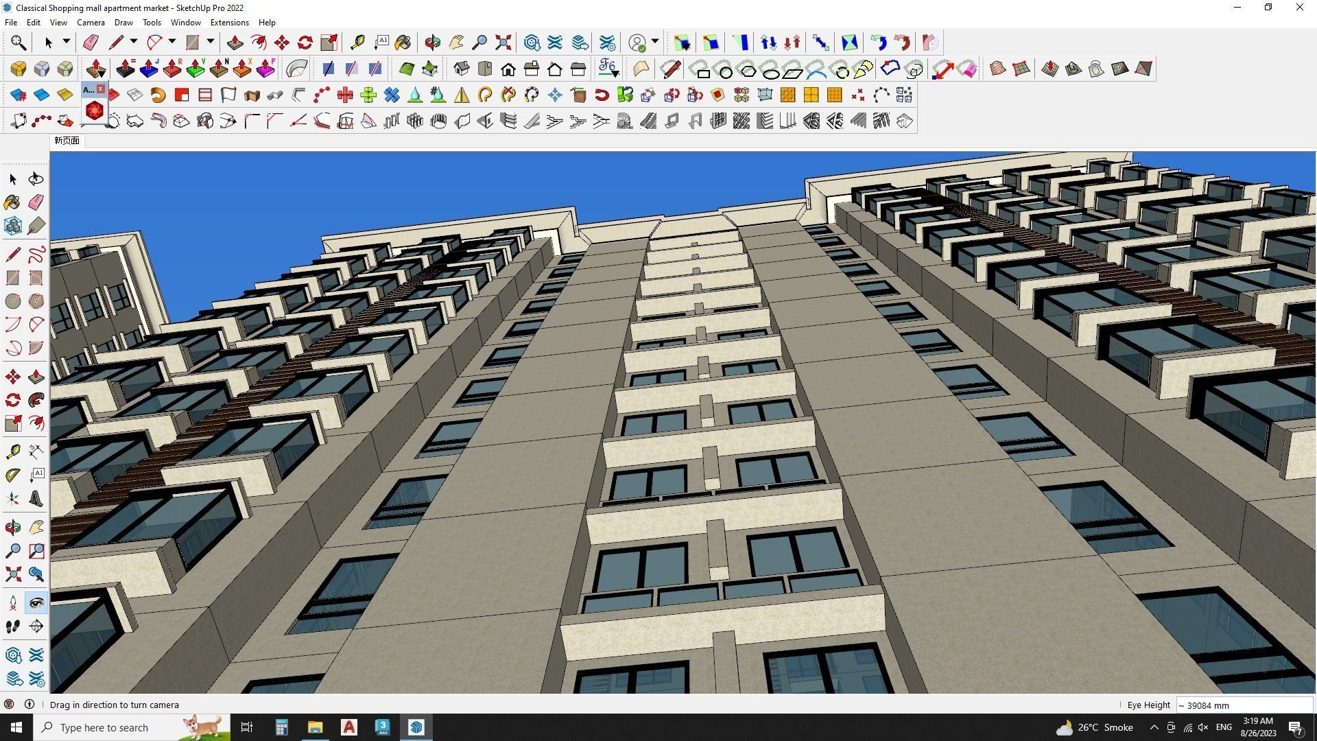 Apartment building in classical style sketchup exterior 3D model | CGTrader