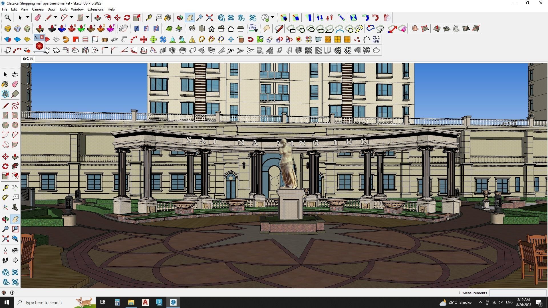 Apartment building in classical style sketchup exterior 3D model | CGTrader
