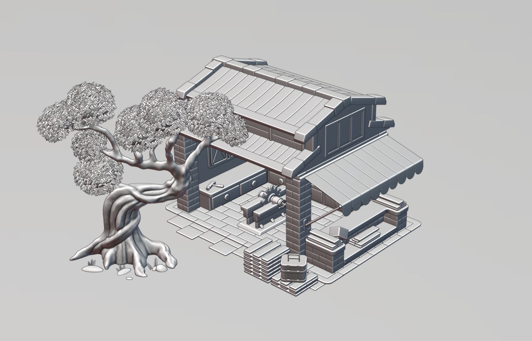 Atelier Wood Workshop 3D Model 3D model | CGTrader