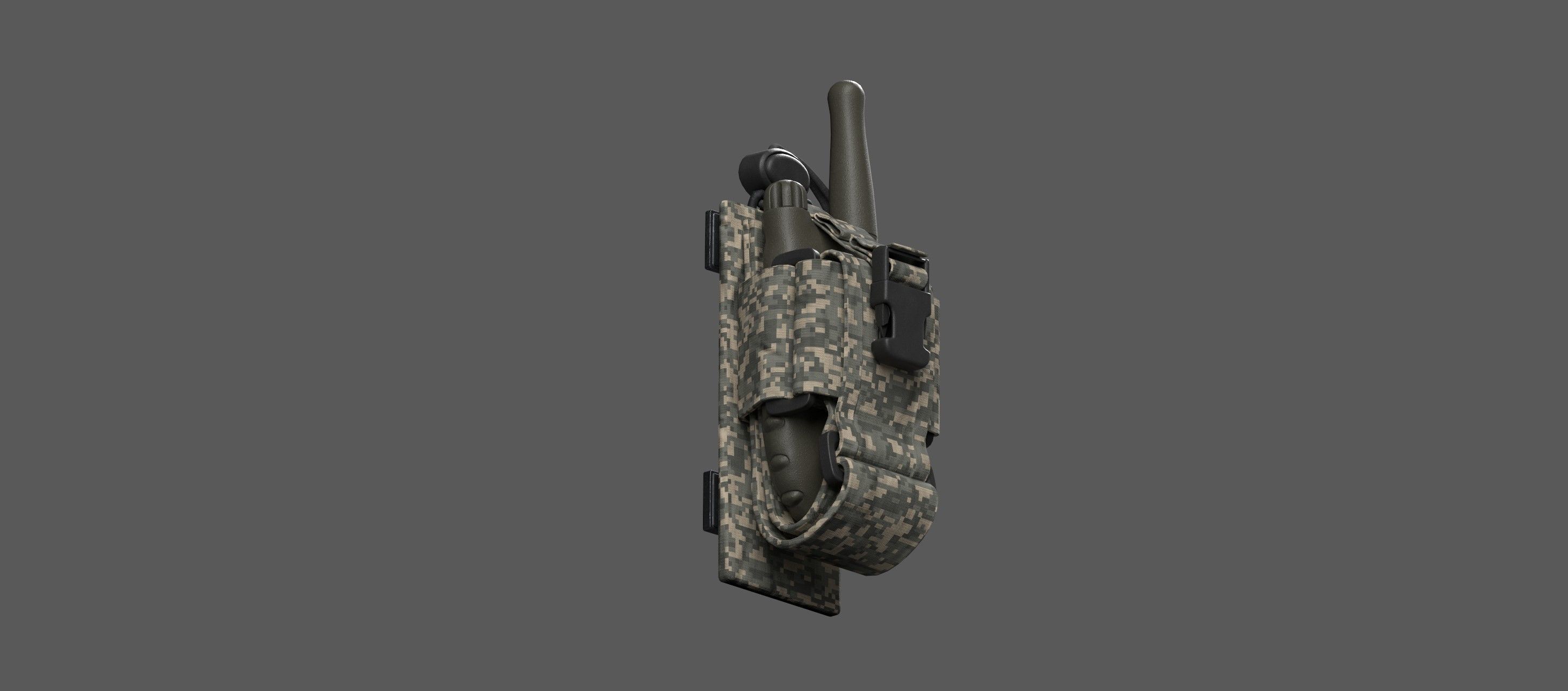 3D model Military Radio Holster - 4k PBR ORM - Unreal Engine VR / AR ...