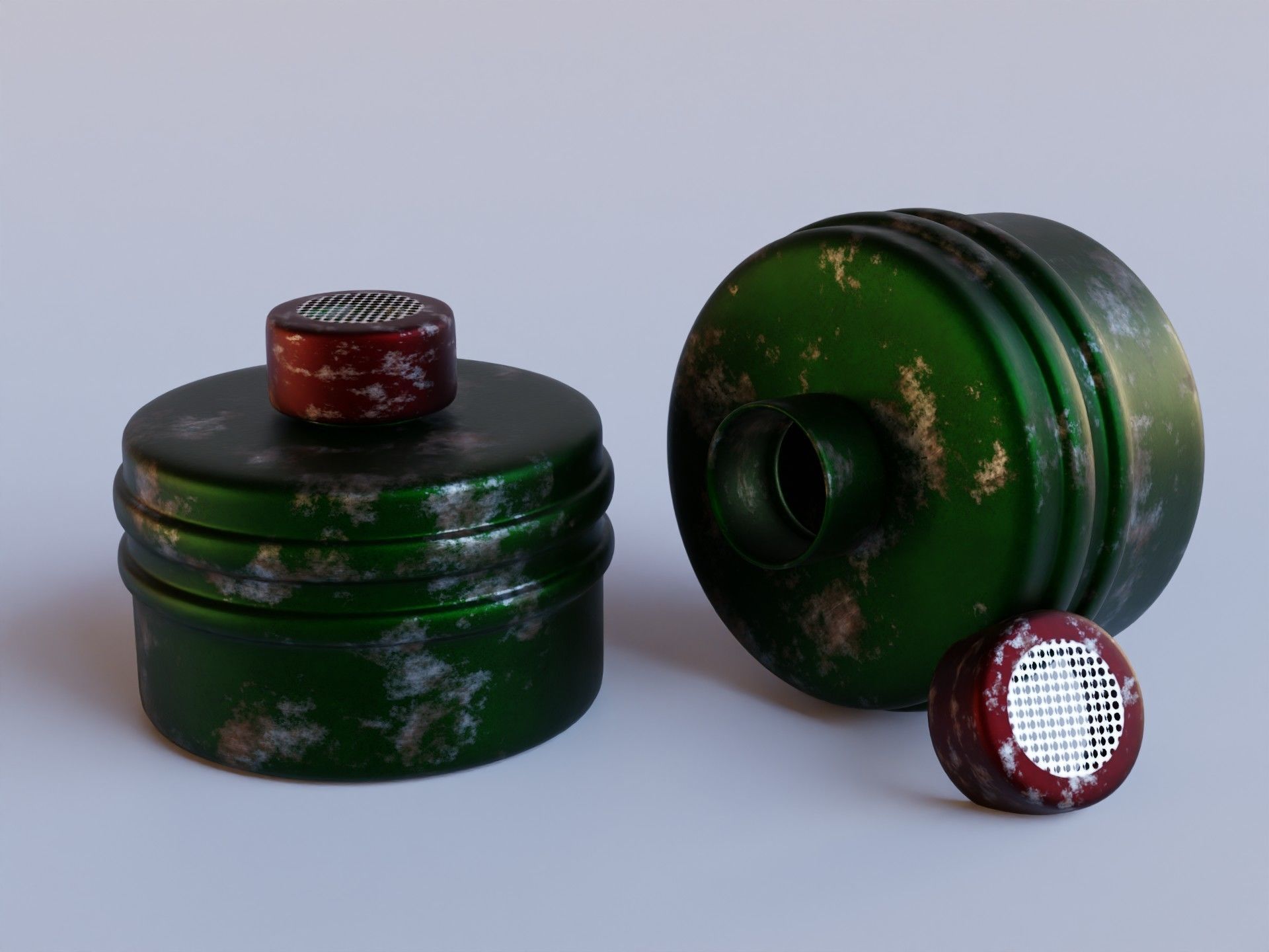 3D model Green gas face mask filter VR / AR / low-poly | CGTrader