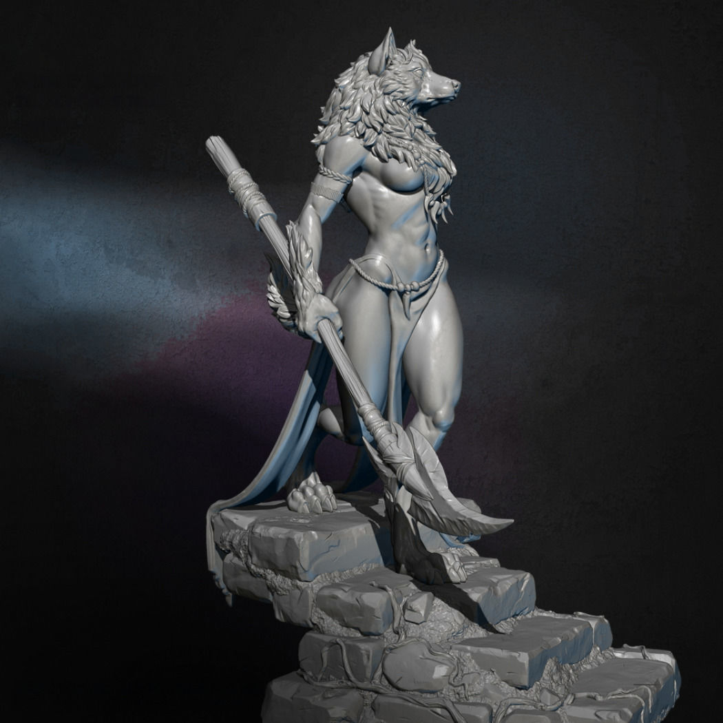 3D Print Model Beautiful Girl Werewolf Werwolf Fantasy 3D model 3D printable | CGTrader