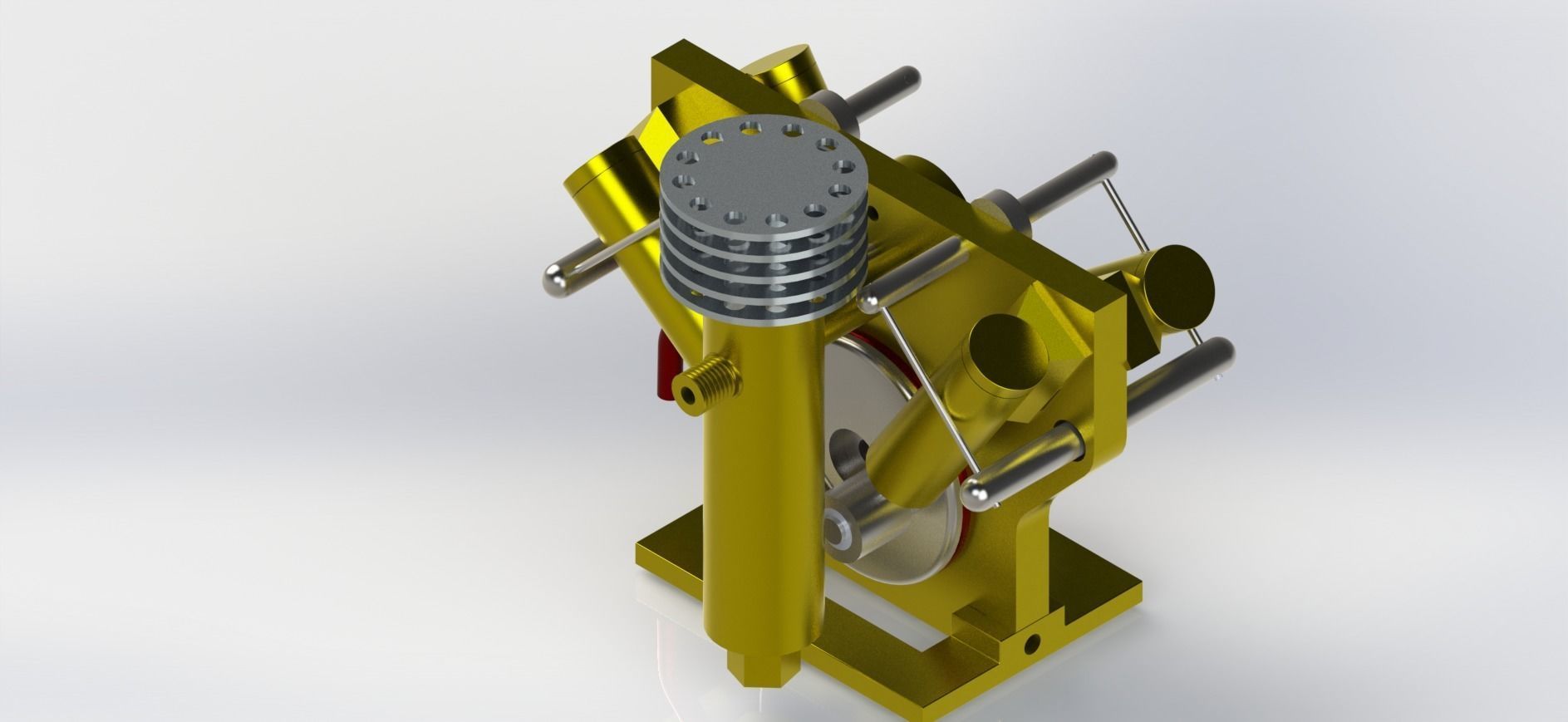 4-CYLINDER OSCILLATING STEAM ENGINE 3D model | CGTrader