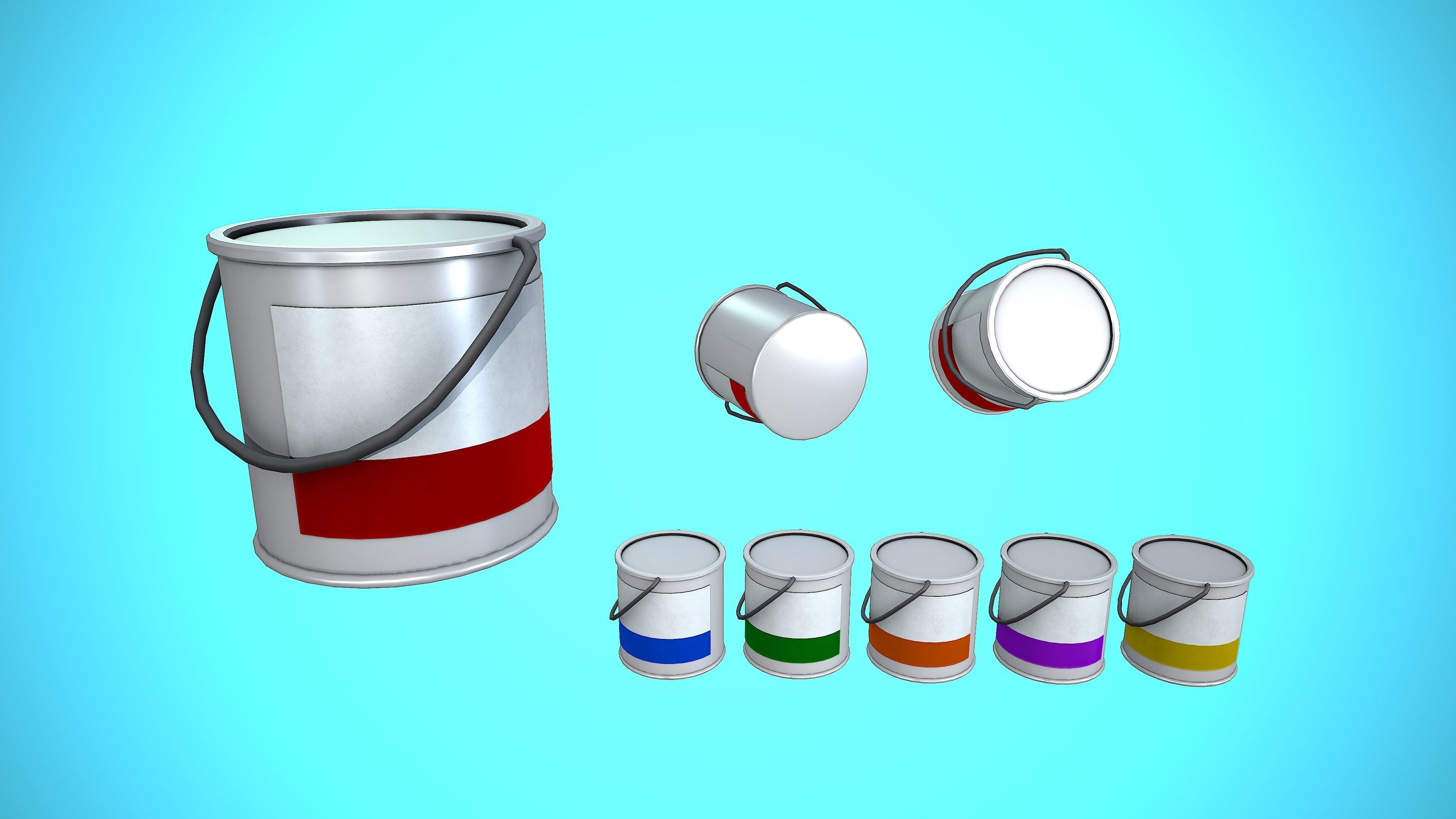 3D model PAINTING POT CLOSED CARTOON STYLIZED VR / AR / low-poly | CGTrader