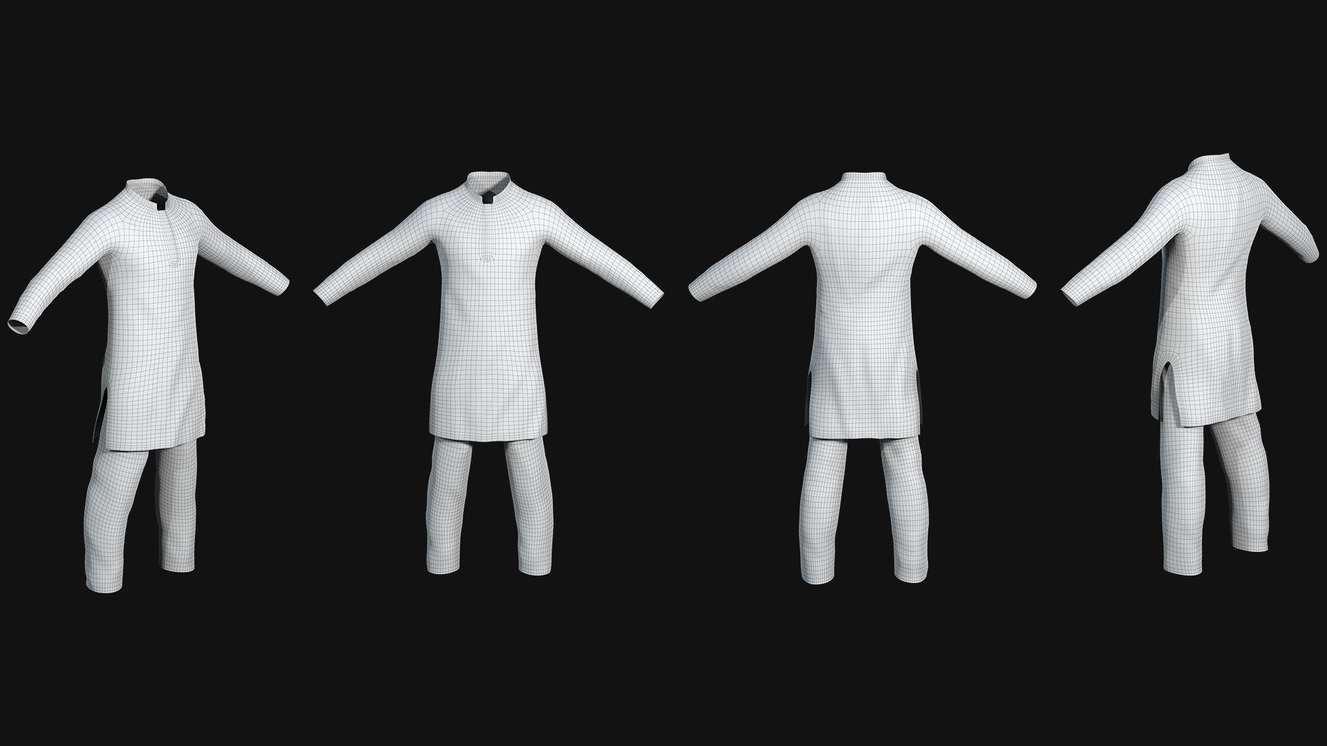 A Traditional Cloth for Men Punjabi 3D model rigged | CGTrader
