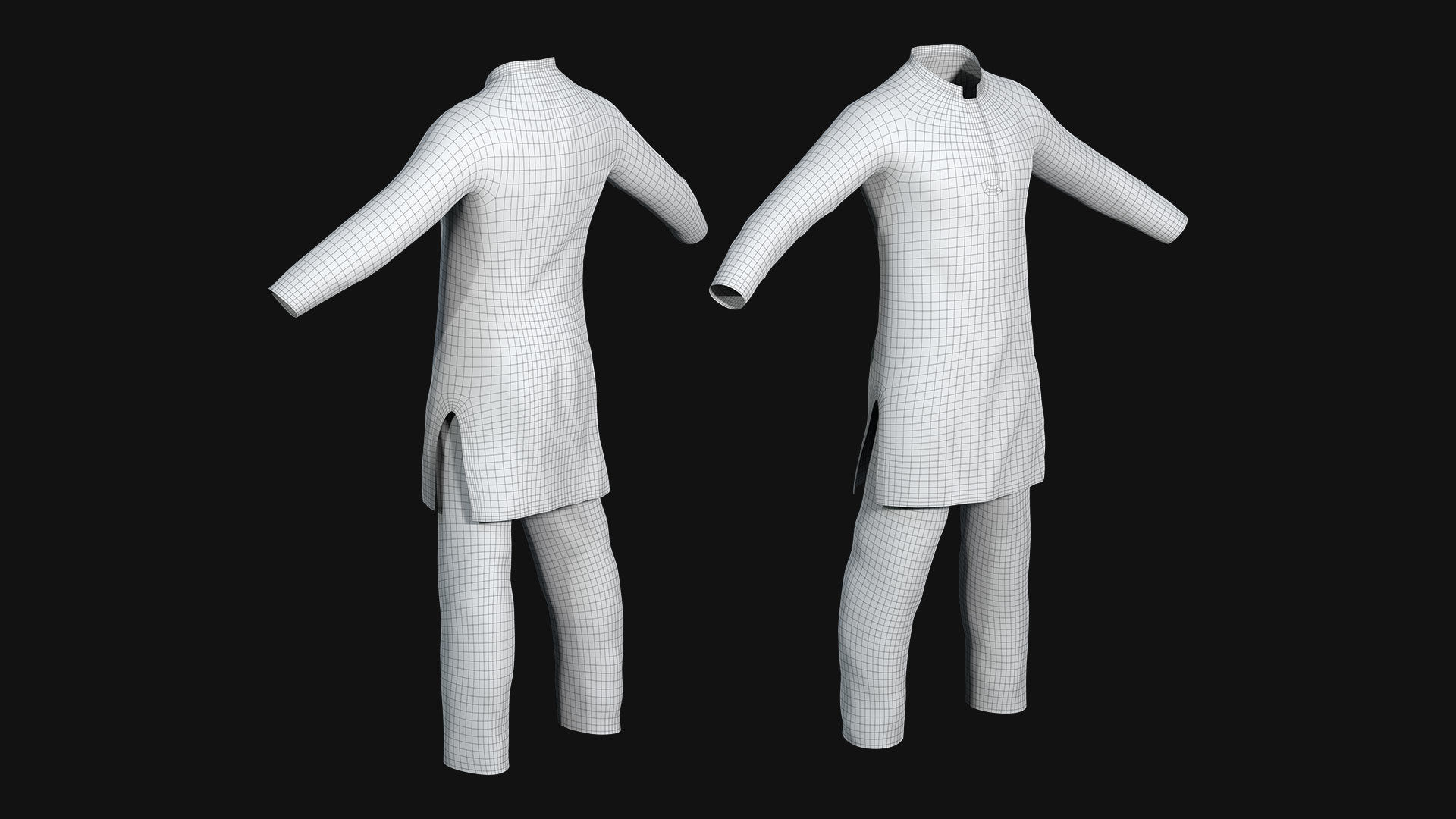 A Traditional Cloth for Men Punjabi 3D model rigged | CGTrader