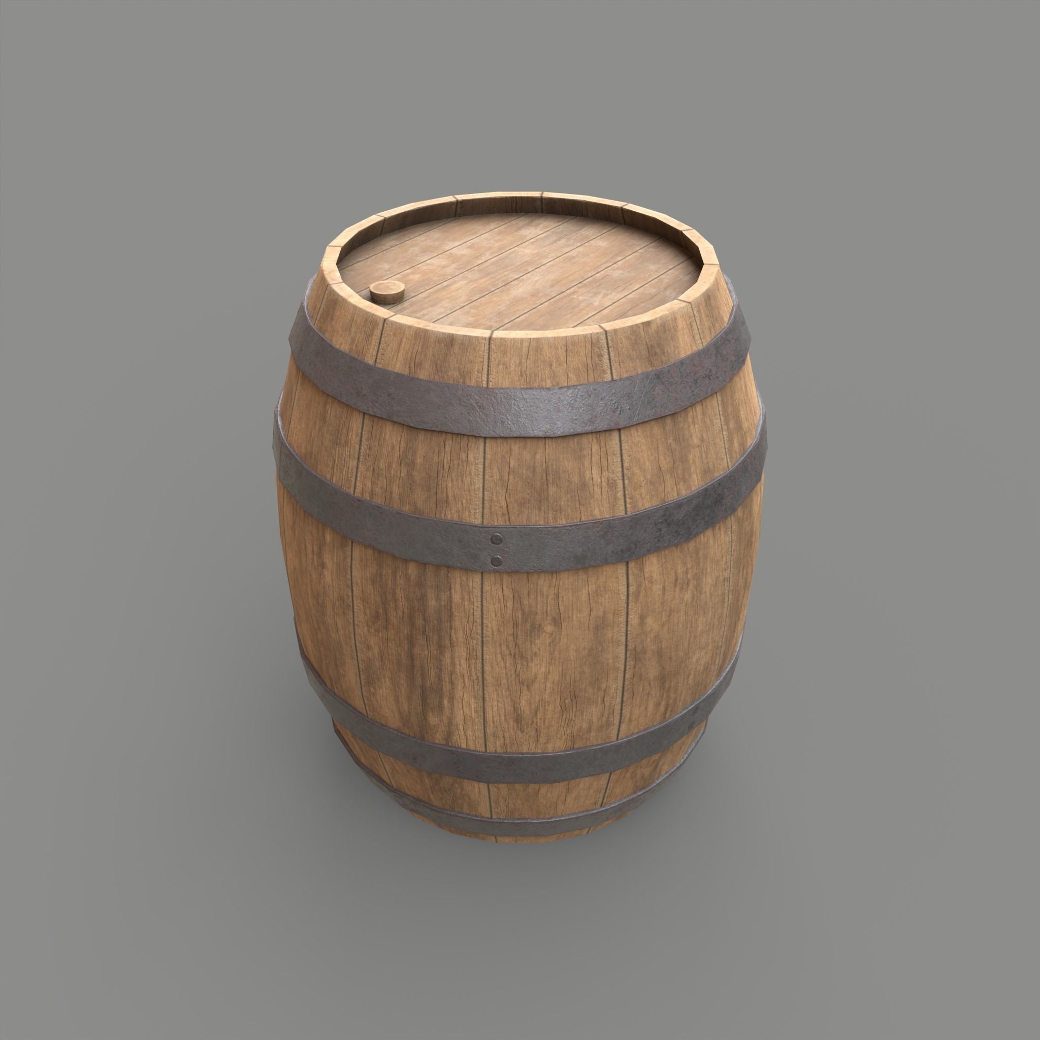 3D model Wooden Barrel Vine Whiskey Gameready VR / AR / low-poly | CGTrader