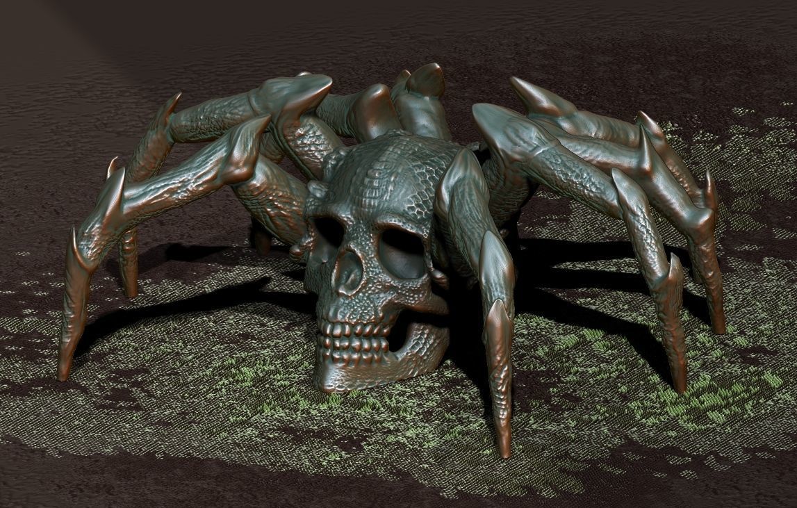 Spider Skull Creepy Halloween 3D model 3D printable | CGTrader