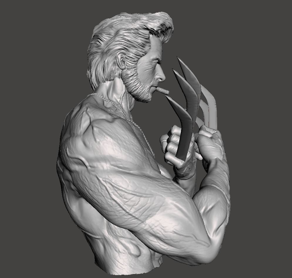 Wolverine 3d pose model 2 bust 3d printable 3D model 3D printable ...