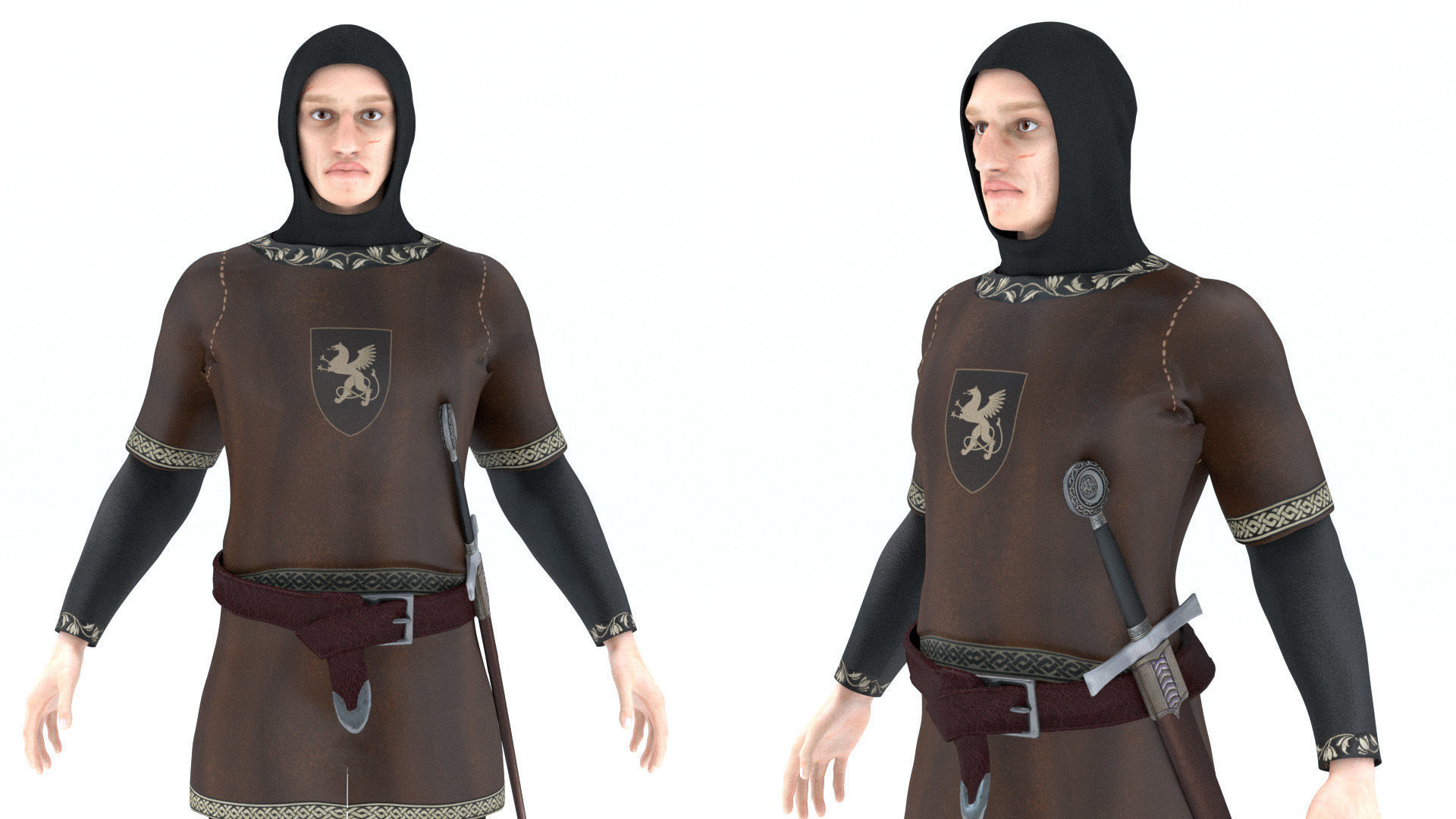 Medieval fantasy soldier 3D model rigged | CGTrader