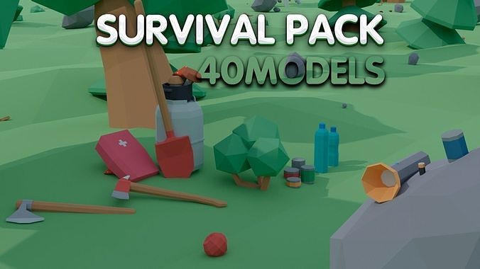 3D model Low-poly Survival pack VR / AR / low-poly | CGTrader
