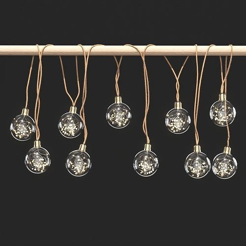 BUTLERS Dried Flower Light bulb String 3D model | CGTrader