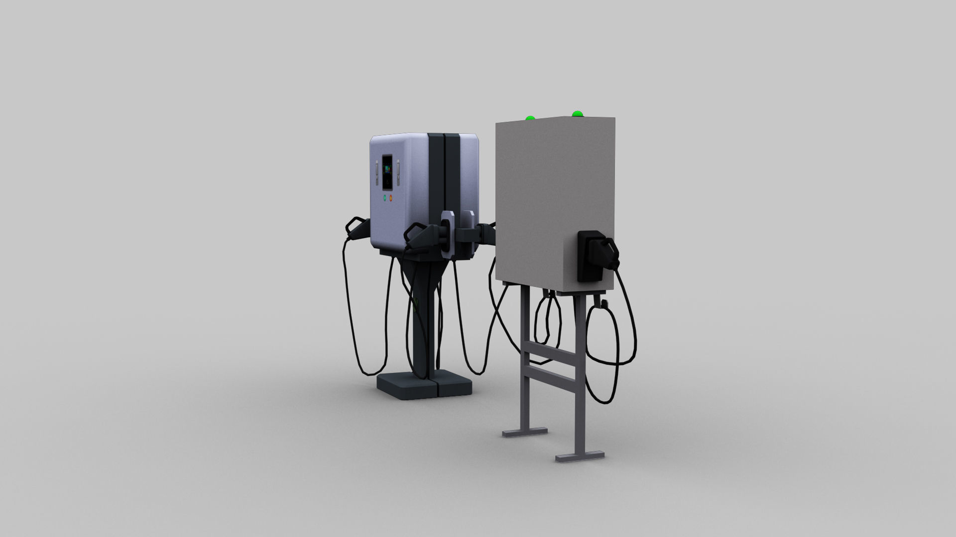 3D model Electric Vehicle Chargers pack 2 VR / AR / low-poly | CGTrader