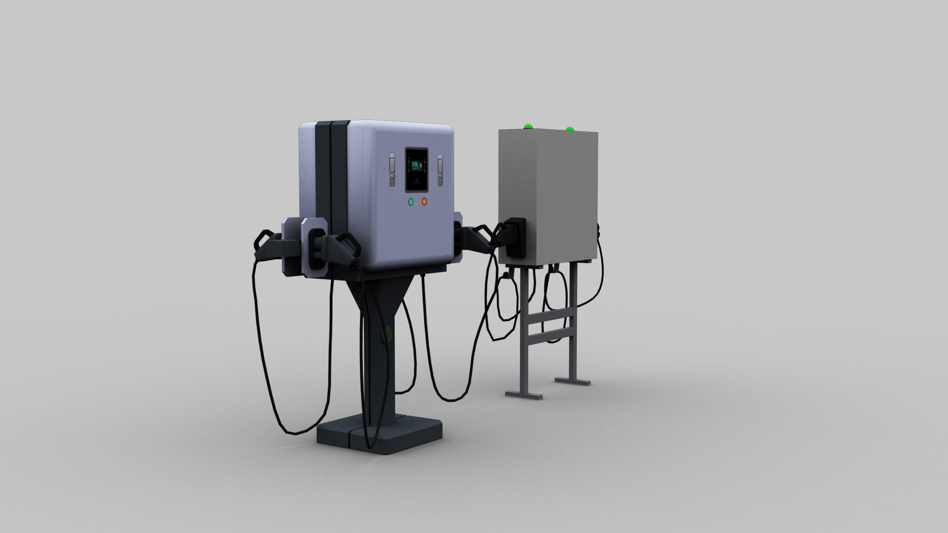 3D model Electric Vehicle Chargers pack 2 VR / AR / low-poly | CGTrader