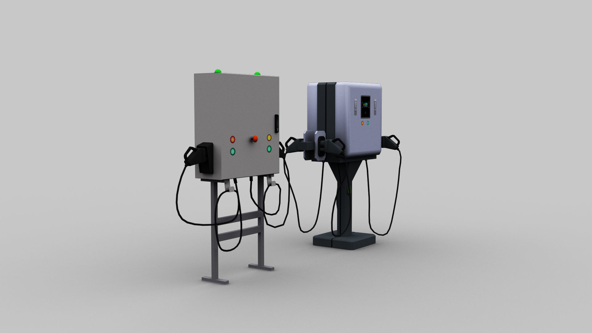 3D model Electric Vehicle Chargers pack 2 VR / AR / low-poly | CGTrader