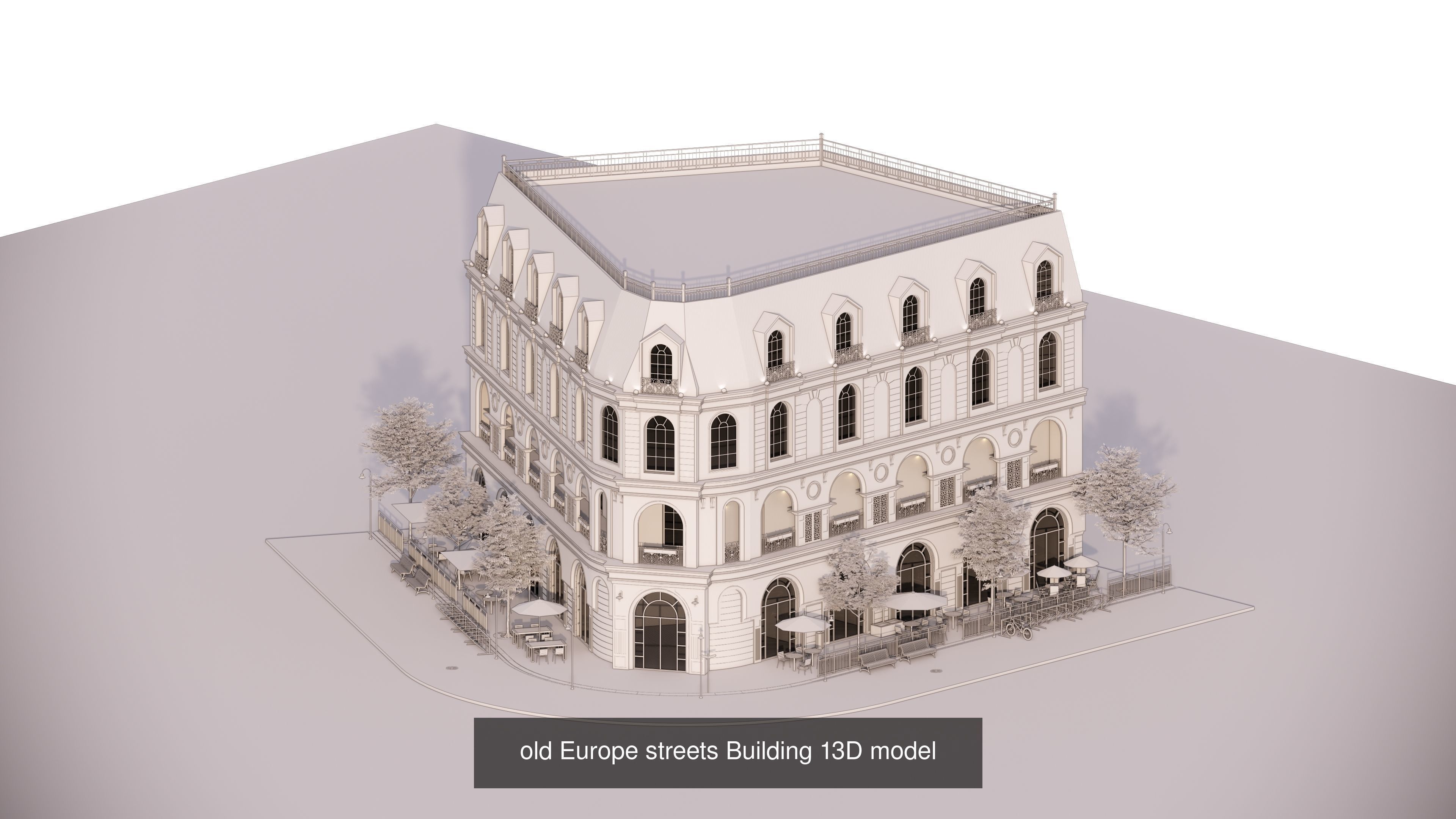 3D Model Collection Europe buildings and streets VR / AR / low-poly ...