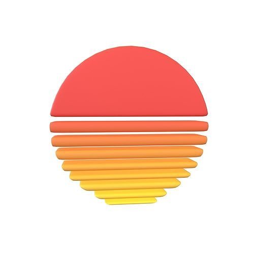 3D model Retro Sun Icon v1 001 VR / AR / low-poly | CGTrader