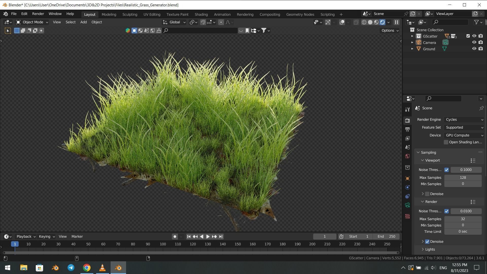 3D model Realistic Grass Generator VR / AR / low-poly | CGTrader