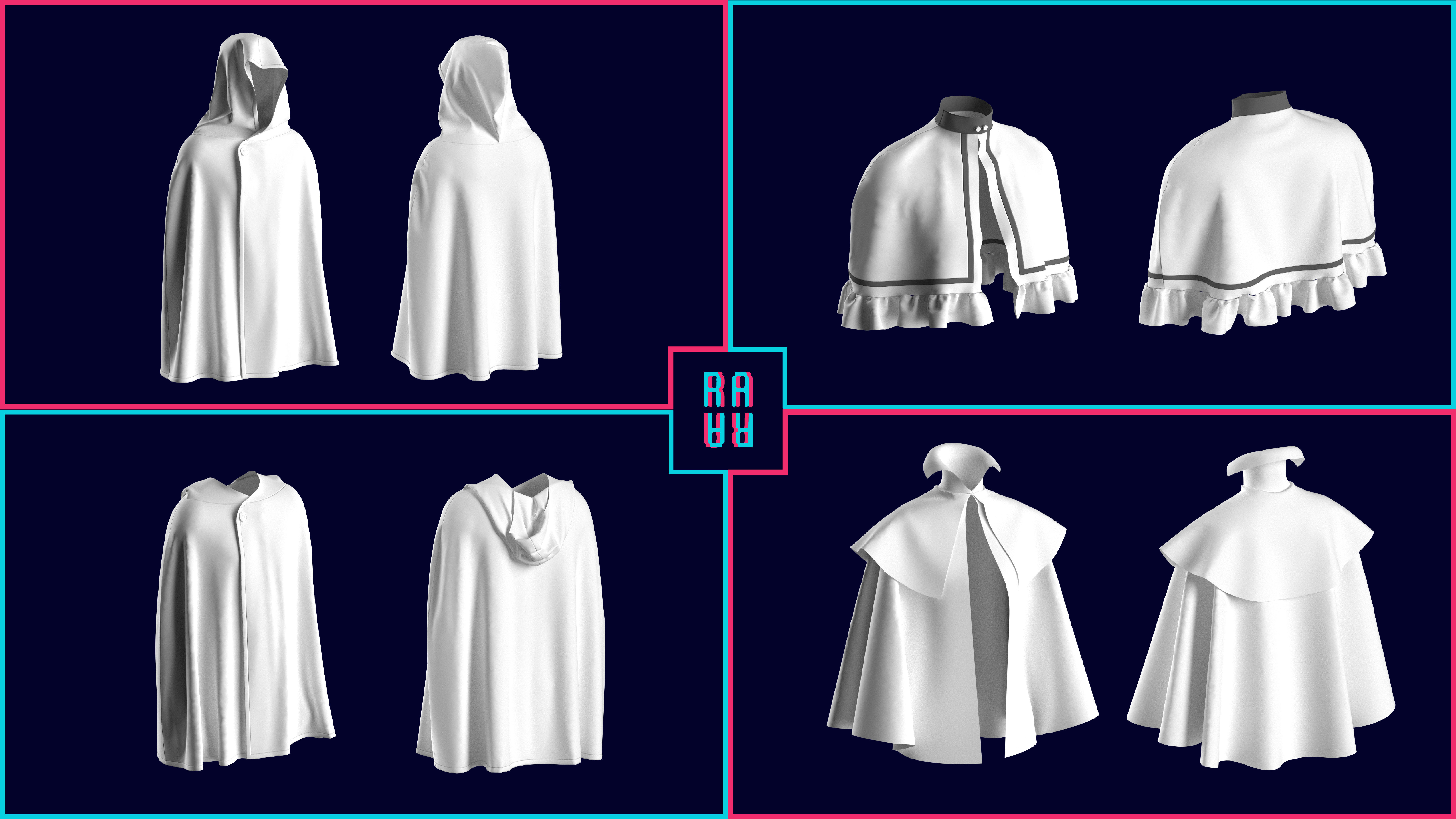 3D model 21 Cape MODELS for female and male VR / AR / low-poly | CGTrader