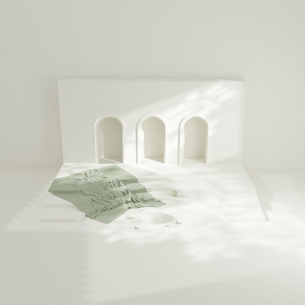 Roman fabric covers an elegant podium 3D model | CGTrader