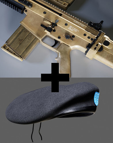 3D model Assault Rifle and Black Beret VR / AR / low-poly | CGTrader