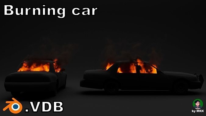 Burning car vdb 3D model animated | CGTrader