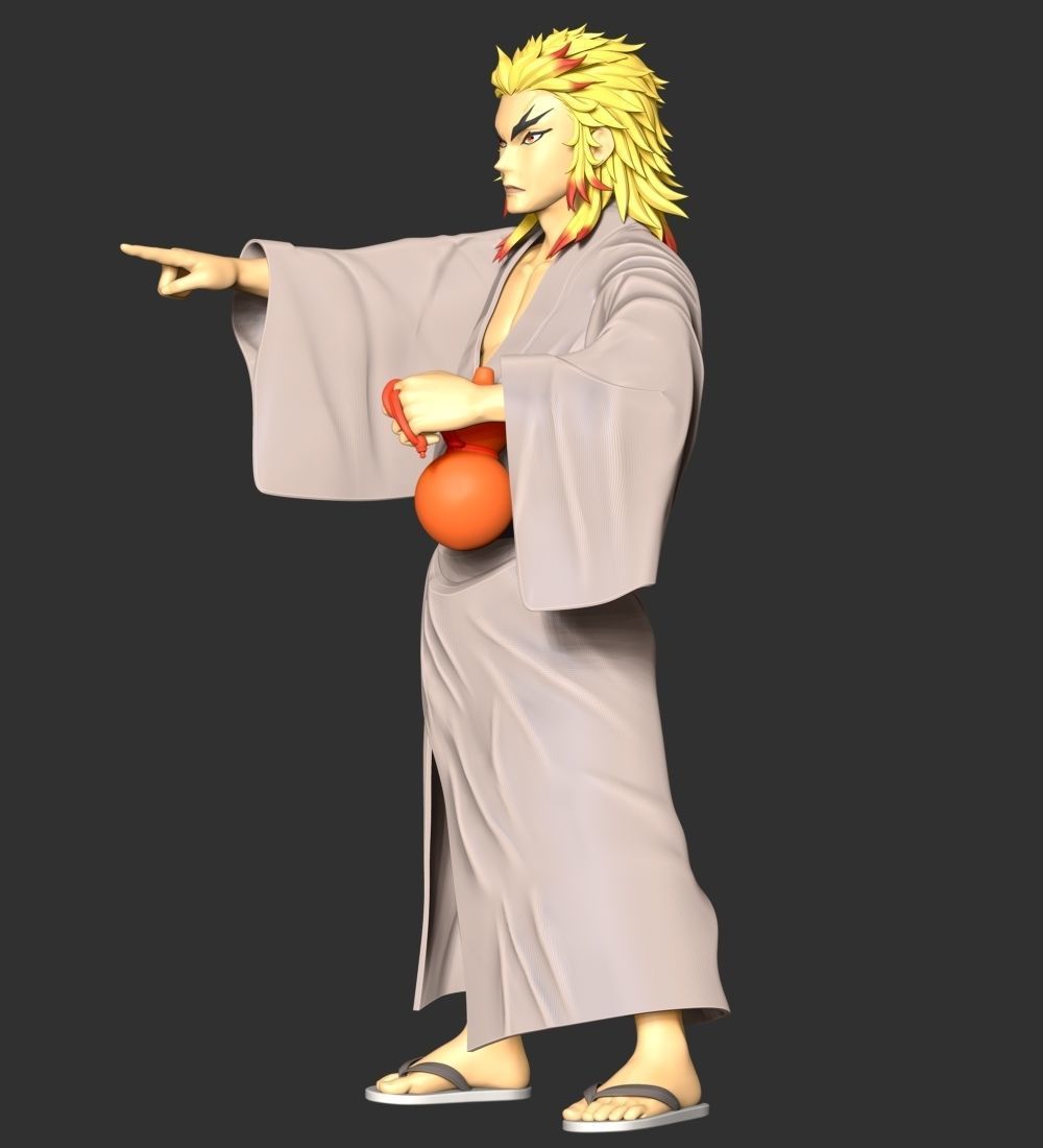 Demon Slayer - Shinjuro Rengoku 3D model 3D printable | CGTrader