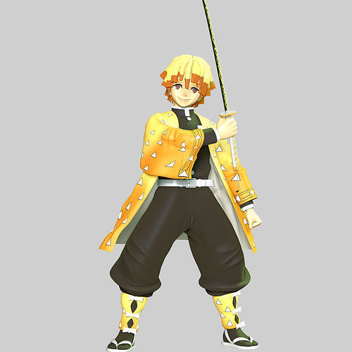 Demon Slayer - Zenitsu Agatsuma 3D model 3D printable | CGTrader