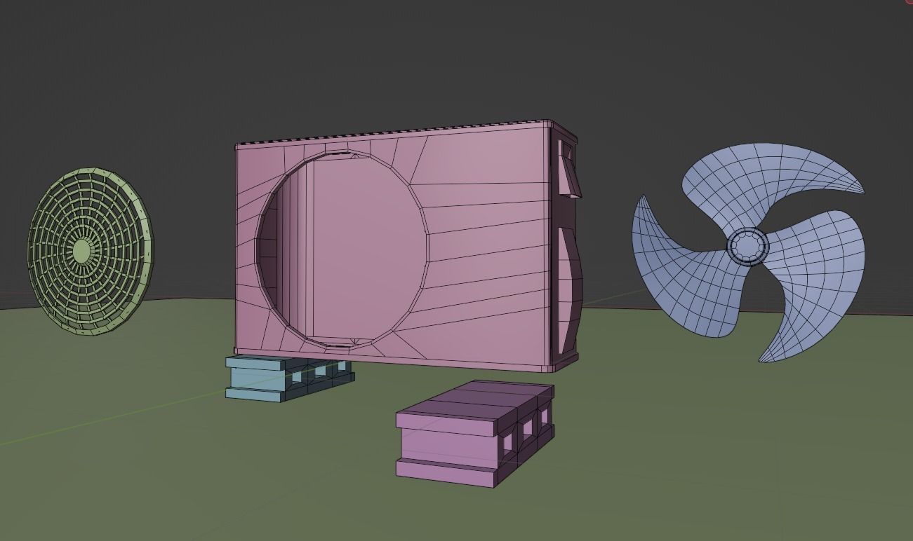 Air condensing unit with 2K texture free VR / AR / low-poly 3D model ...